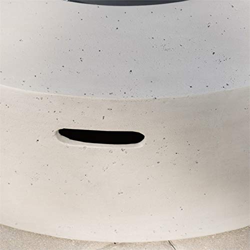 Noble House Aidan Circular Gas Fire Pit Table with Tank Holder in Light Gray