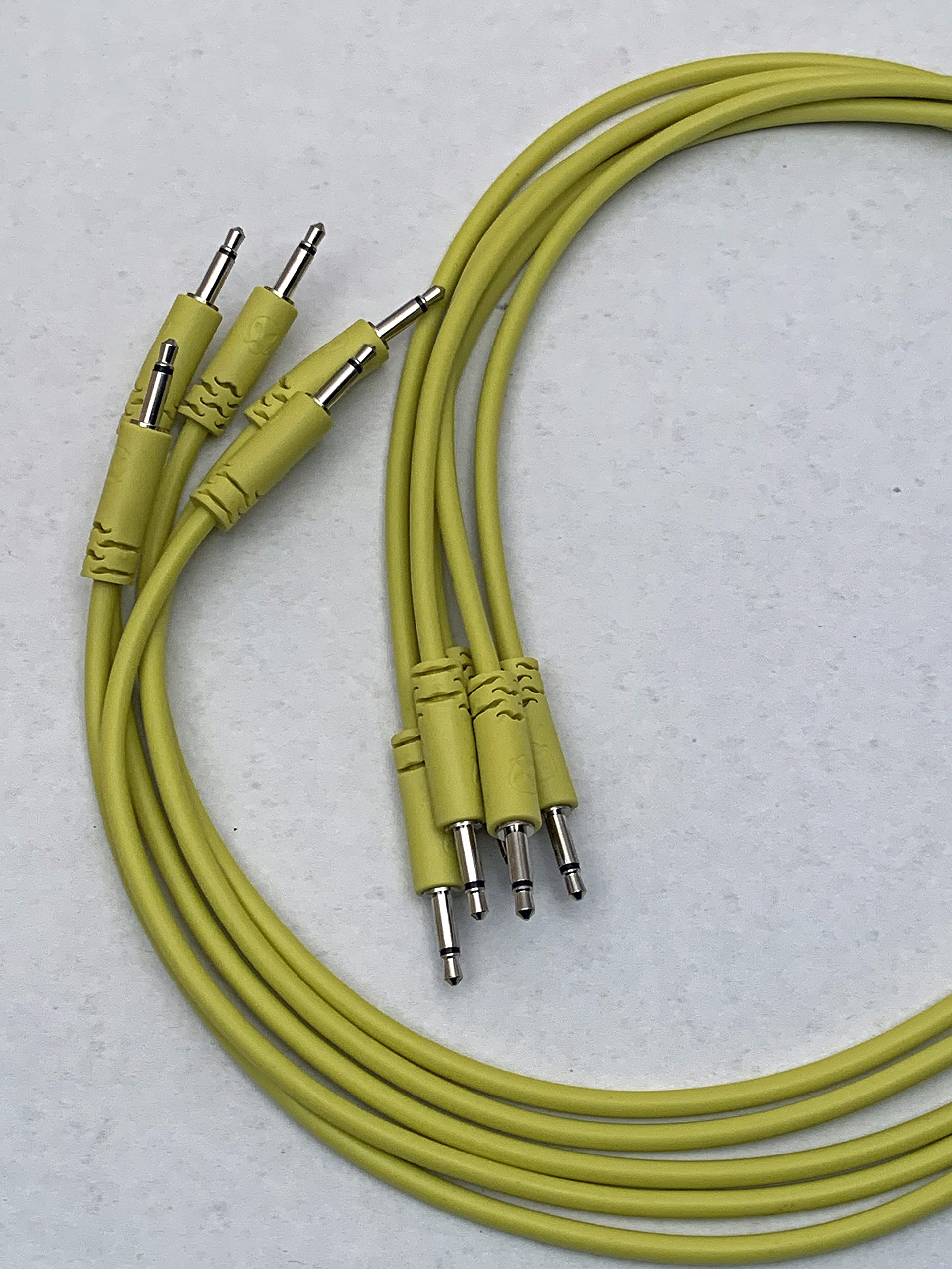 Luigis Modular Supply Spaghetti Eurorack Patch Cables - Package of 5 Yellow Cables, 12 (30 cm)