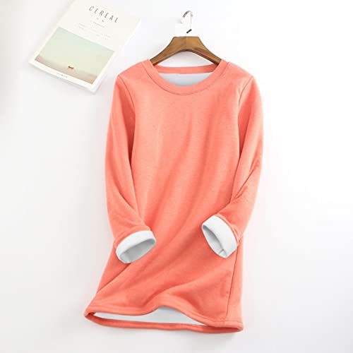 TMJSPOYOU Womens Oversized Sweatshirts Fleece Hoodies Long Sleeve Shirts Pullover Fall Clothes with Pocket(Pink,3X-Large)