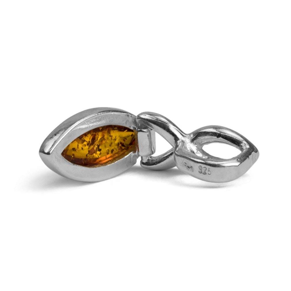 Ian and Valeri Co. Amber Sterling Silver Celtic Marquise Pendant