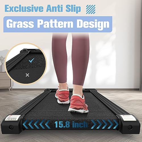 Under Desk Treadmill DISPANK 2 in 1 Walking Pad, Walking Treadmill for Home and Office, Small Treadmill Installation-Free with Remote Control and Large LED Dispaly for Jogging and Running