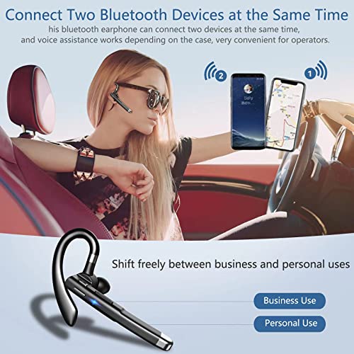 WMWYMX Bluetooth Headset One Ear Earphone Earpiece for Cell Phones Wireless Headset with Charging Case(size9)