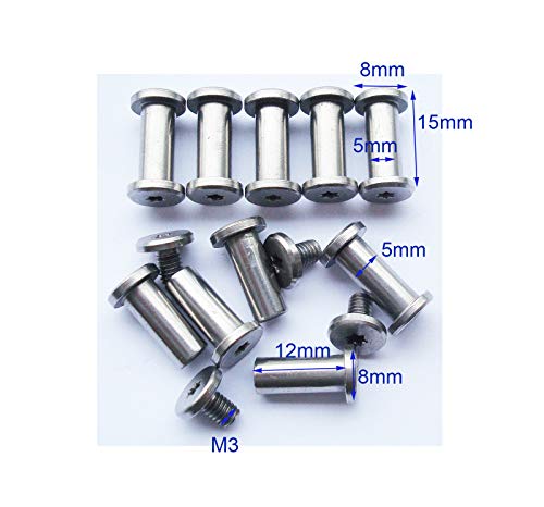 Pocket Knife Corby Bolts Pivot Pins,Folding Knives Screw Fasteners,EDC Knifemakers Rivets,DIY Knife Handle Studs,Pack of 10