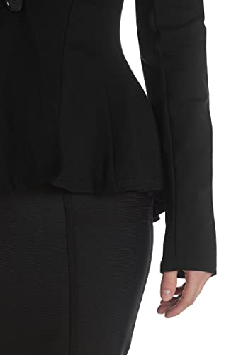 Hybrid & Company Womens Double Notch Lapel Office Blazer JK43864 1073T Black Large