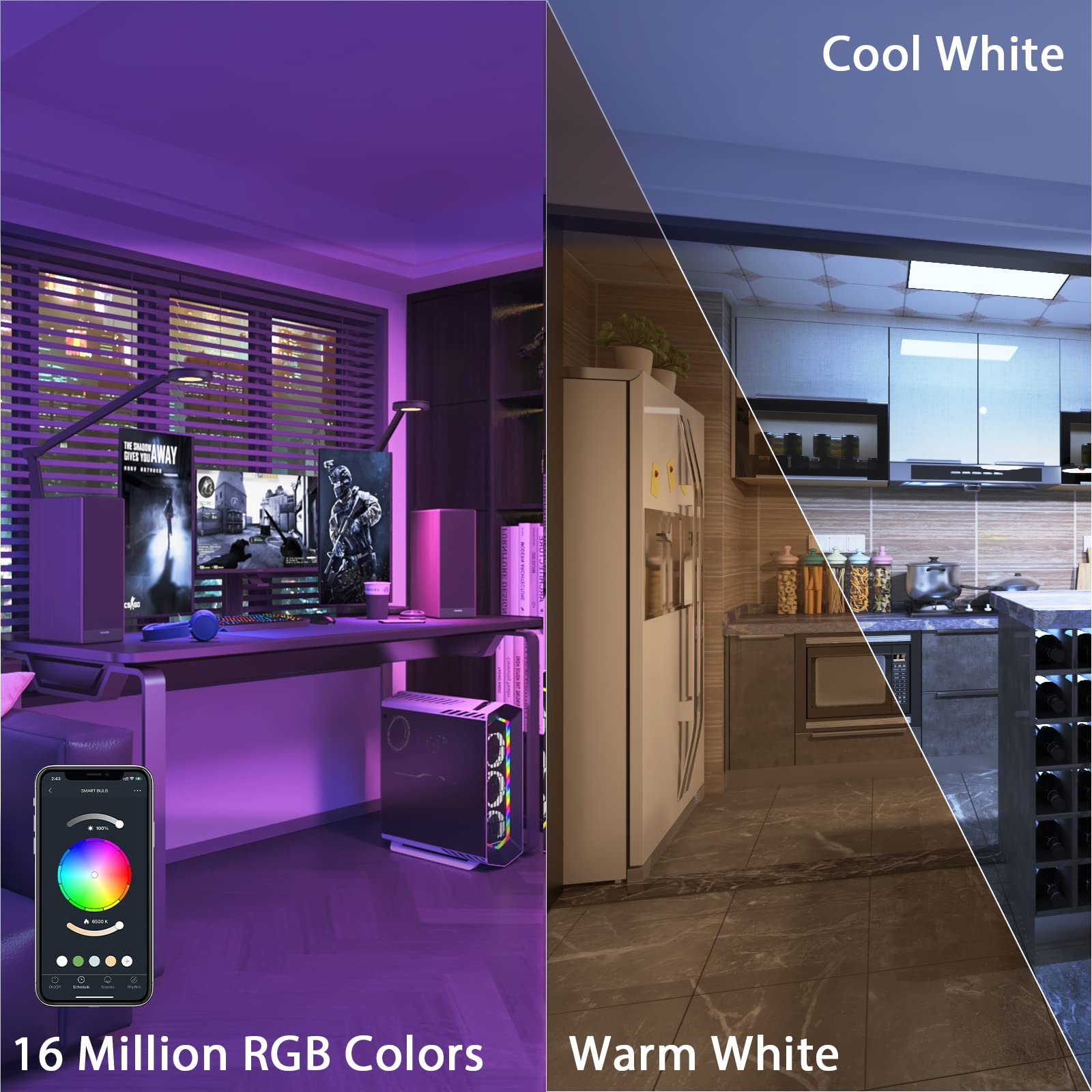 LUMIMAN LED Smart Light Bulbs BR30 65W Equivalent WiFi Full Color Flood Light Bulb Compatible with Alexa Google Home E26 Dimmable RGB Bulbs 900 Lumens No Hub Required 2 Pack