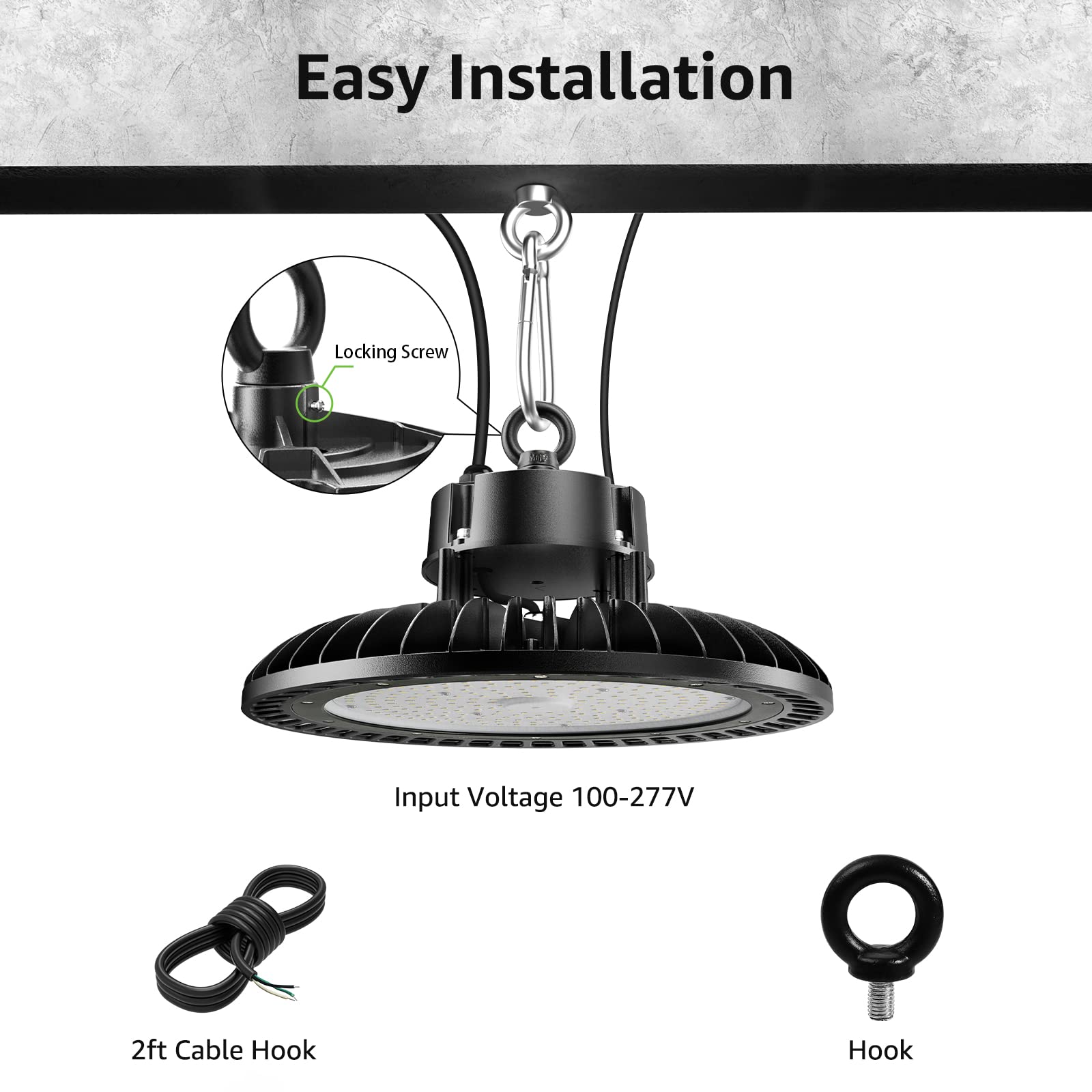 LE UFO LED High Bay Light 100W, 13,000lm 5000K Daylight, 300W HPS Equivalent, 1-10V Dimmable Commercial Warehouse LED Lighting, Waterproof IP65, 100-277V, 110° Beam, Industrial Ceiling Light Fixture