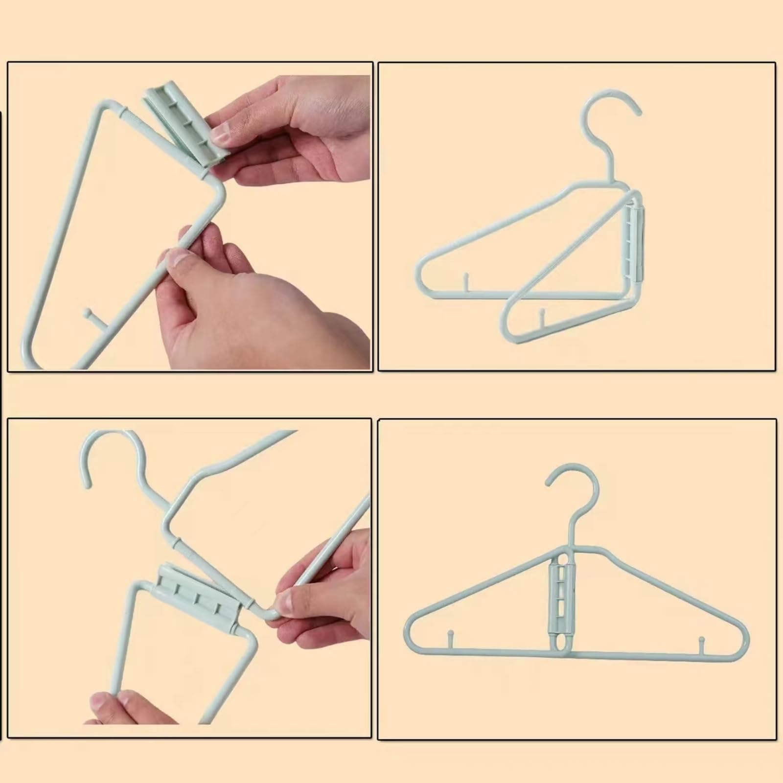 WRYLCYH 8 Pcs Foldable Hangers, Plastic Collapsible Hangers, Portable Folding Clothes Hanger, Foldable Travel Hangers, Foldable Hangers for Travel, Cruise, Home, Bedroom, Dorm (Green)