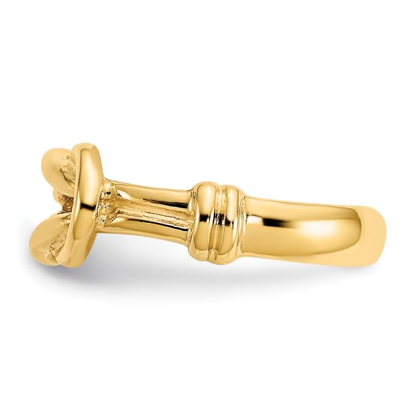 IceCarats 14K Yellow Gold Love Knot Adjustable Toe Ring Open Midi Band Summer Beach Jewelry