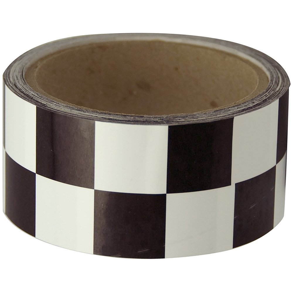 INCOM Manufacturing: 1 inch Square Pattern PVC Checkerboard Racing Laminated Safety Tape, 2 inch x 54 ft, Black and White – Indoor and Outdoor