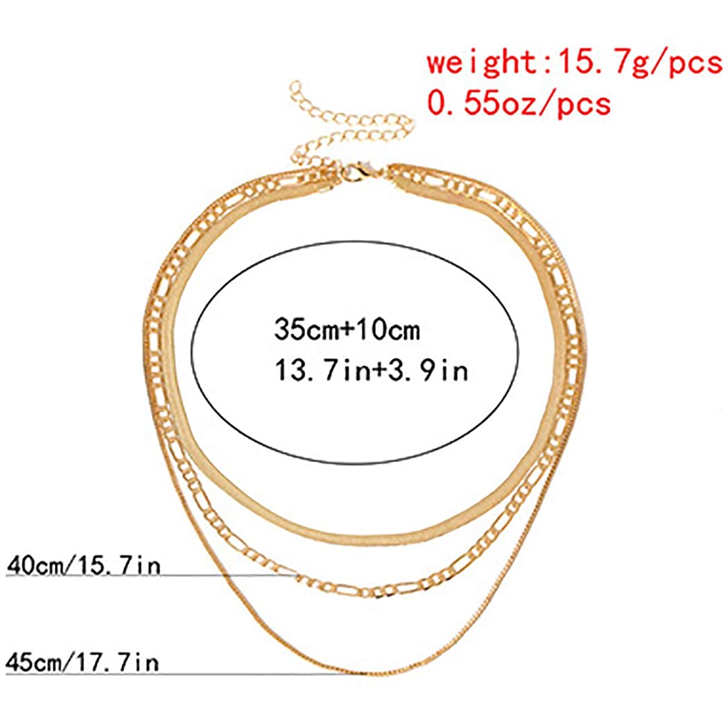 Jeairts Layered Herringbone Necklace Gold Snake Chain Choker Necklaces Dainty Necklace Jewelry for Women