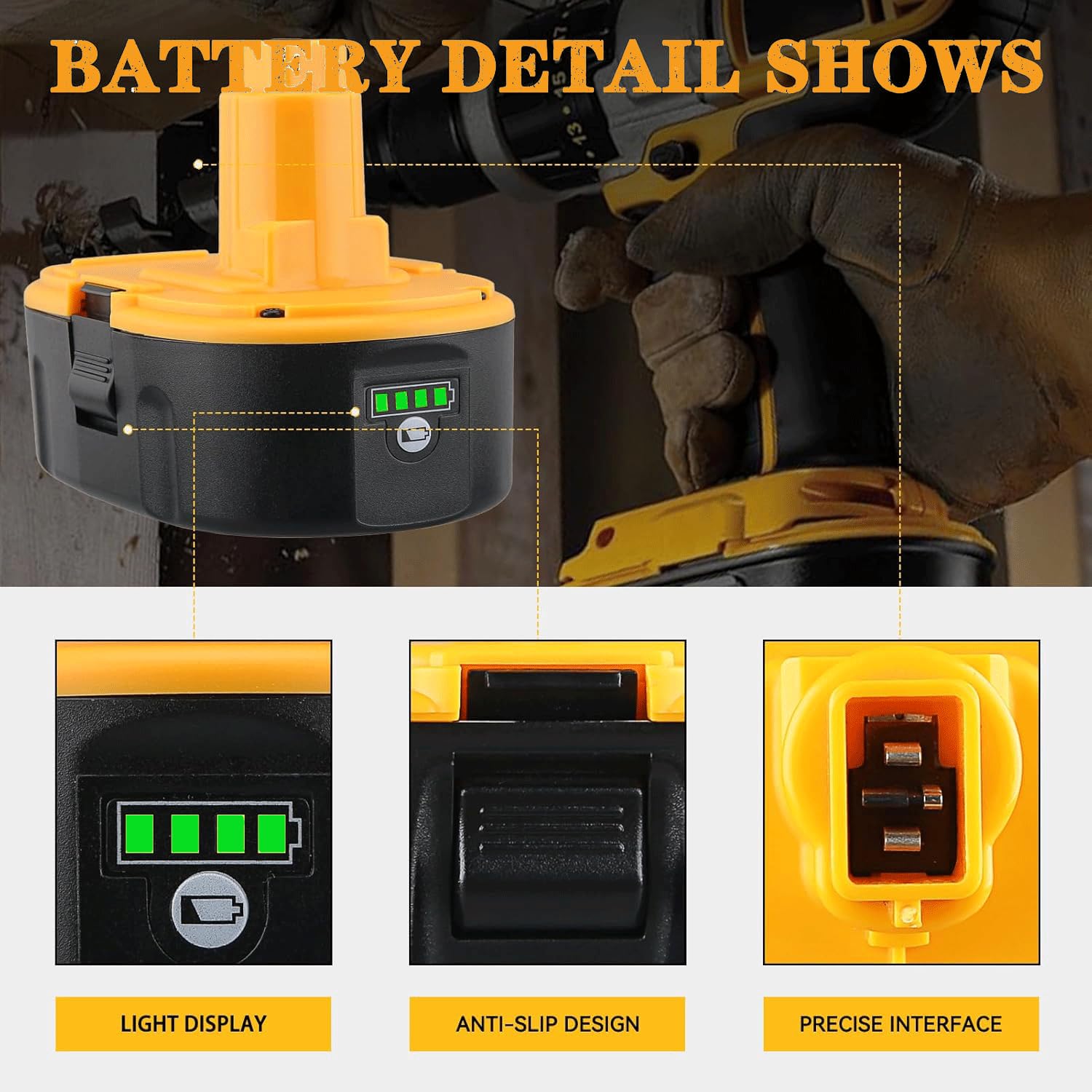 Xmenany 2Pack 6.0Ah Lithium ion DC9096 Battery Replacement for Dewalt 18V Battery XRP DC9098 DC9099 DE9096 DE9095 DW9096 DW9098 DW9095 DC9182