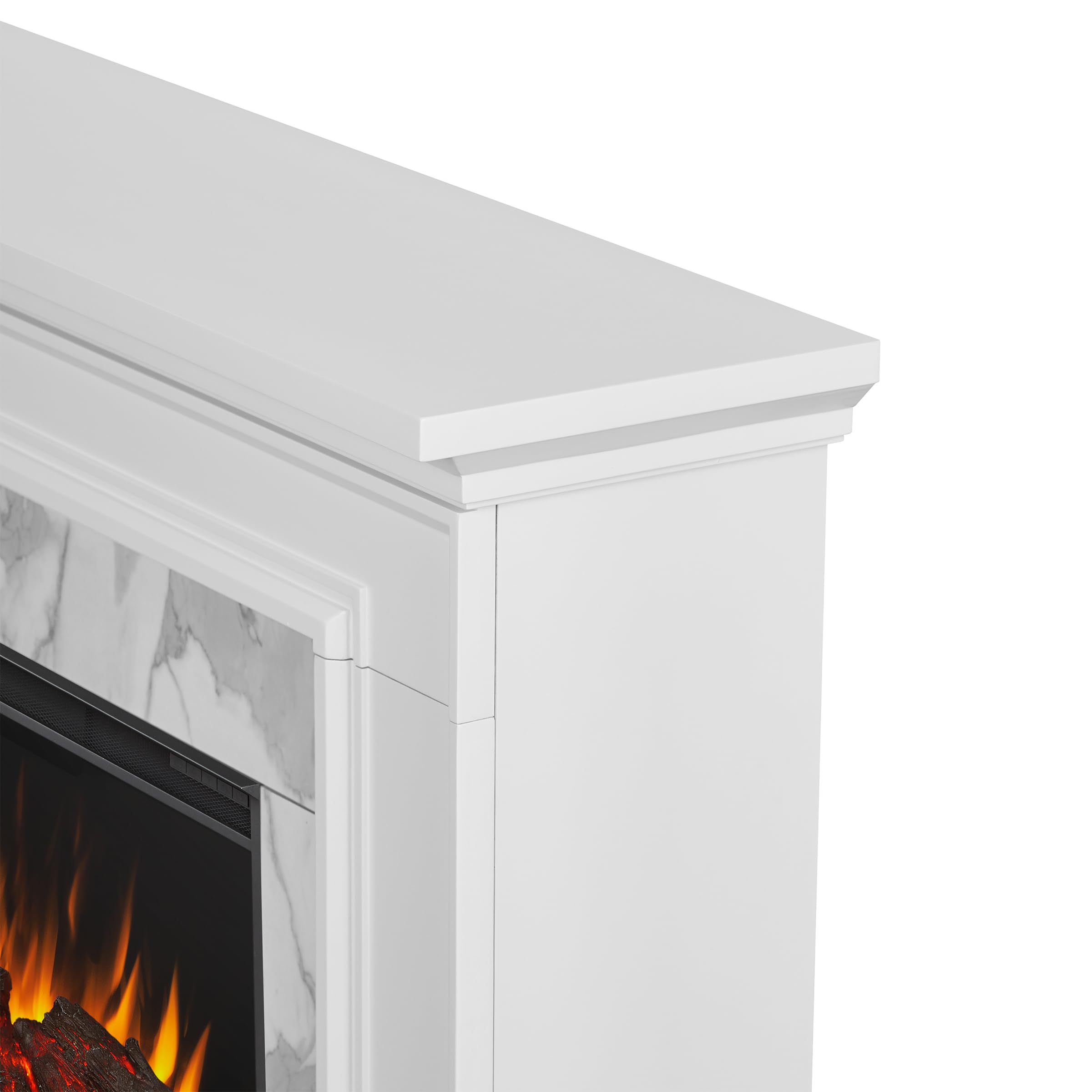 Merced 61" Grand Electric Fireplace TV Stand in White by Real Flame