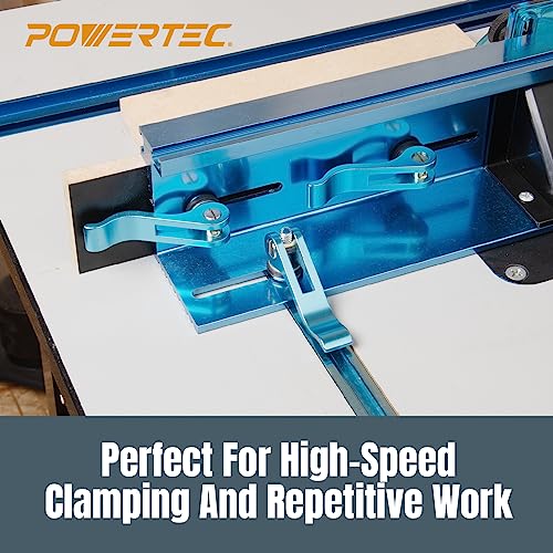 POWERTEC 71502 Aluminum Cam Clamp for Woodworking, 5/16β-18 Threaded Insert - 4PK