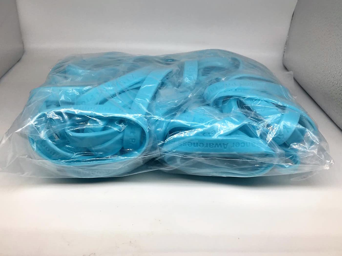 Jeirles Wholesale 25 Light Blue Prostate Cancer Awareness I Support Prostate Cancer Awareness Everyday - 100% Medical Grade Silicone Bracelets (25 Bracelets)
