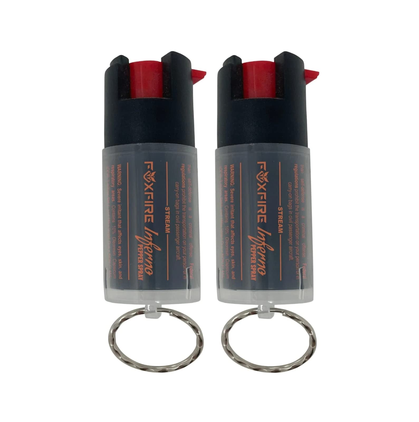 REDD Fox Labs, FoxFire Inferno - Clear Sleeve Key Chain (Two Pack) - Stream (1/2 oz) Twist Top