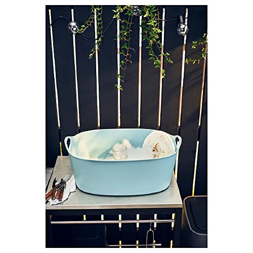 TORKIS Flexible Laundry Basket, Durable Plastic and Has 2 Sturdy Handles In/Outdoor Blue 9 Gallons