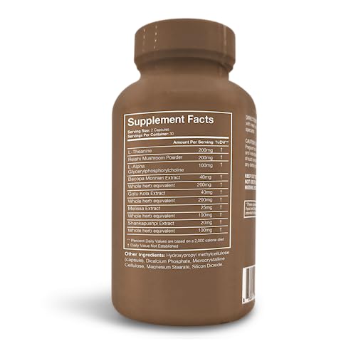 Terra Health Essentials NOOFOCUS - Nootropics Brain Support Supplement with Adaptogenic Mushrooms, Alpha-GPC, Gotu Kola, L-Theanine for Focus & Memory - All Natural, 30 Day Supply