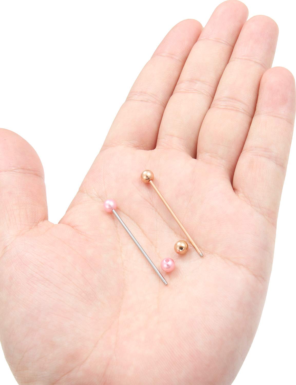 Jenxnjsjo Industrial Piercing Jewelry 16g Earrings Surgical Stainless Silver Steel 35mm 1 3/8 Long Bars
