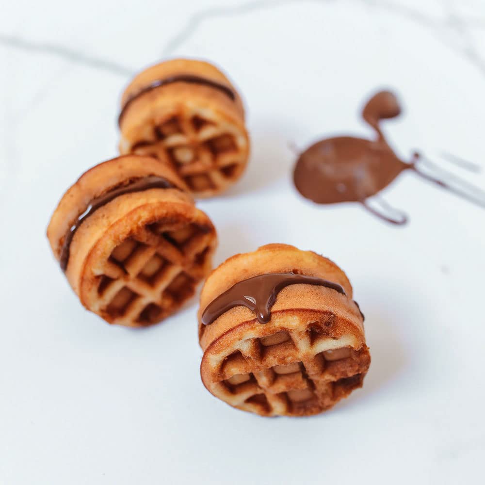 Silicone Waffle Mold Set, Round Waffle Mould DIY Round Biscuit Chocolate Mold Non-stick Waffle Baking Mold(2PCS 18-Cavity)