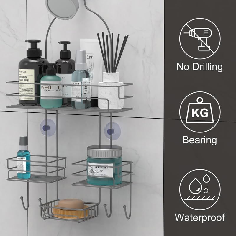 Shower Caddy Connectors Suction Cups for Bathroom, Heavy Strength Large Suction Cups Without Hooks Replacement Heavy Strength Clear Suction Cups (5 Pack)