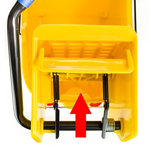 RK Safety RKMB36-Y Commercial Side Press Wringer Mop Bucket 36 qt / 9 gal (Yellow)