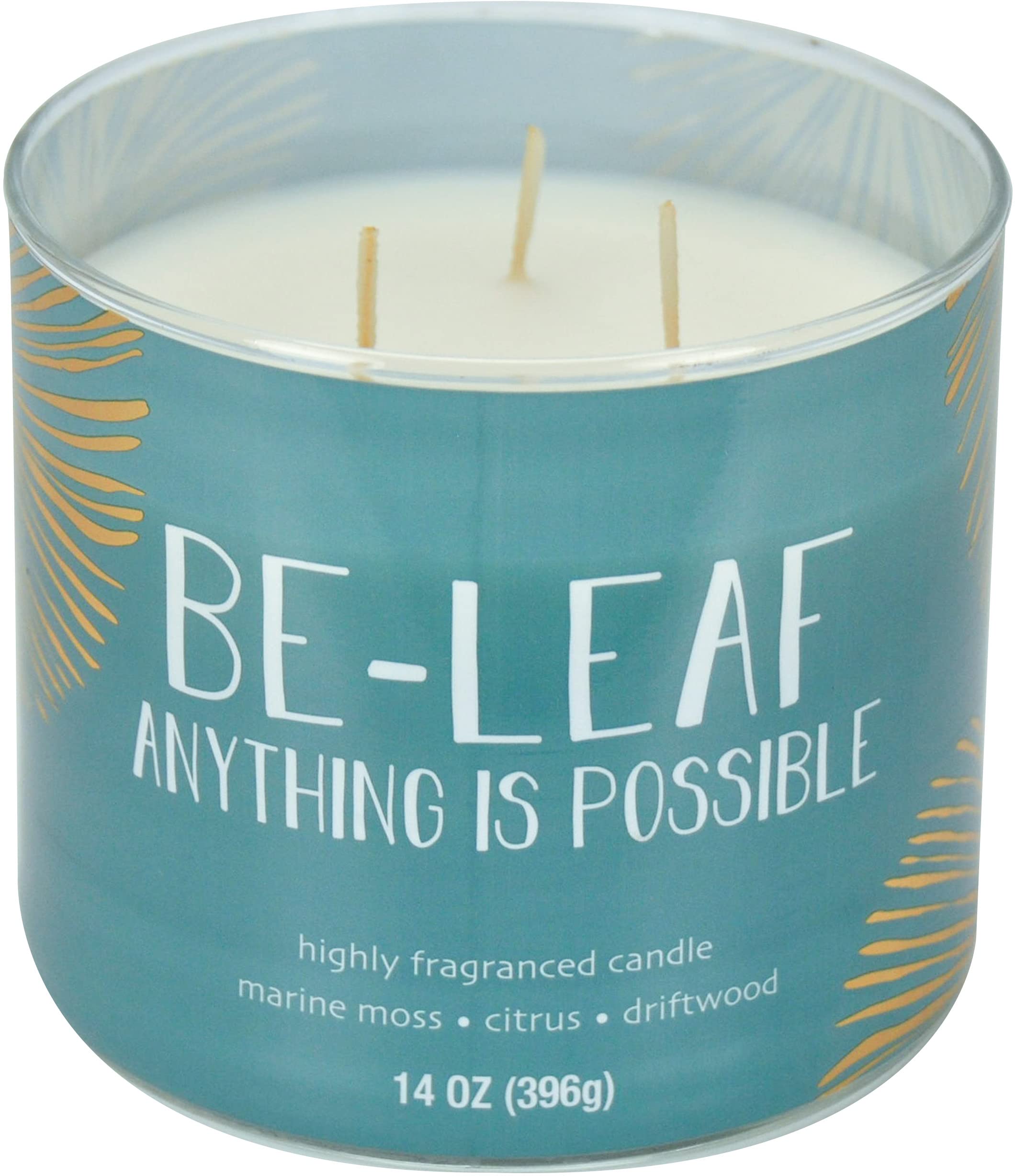 Mainstays 14oz Be-Leaf Anything is Possible Hidden Springs Candle 4-Pack, White