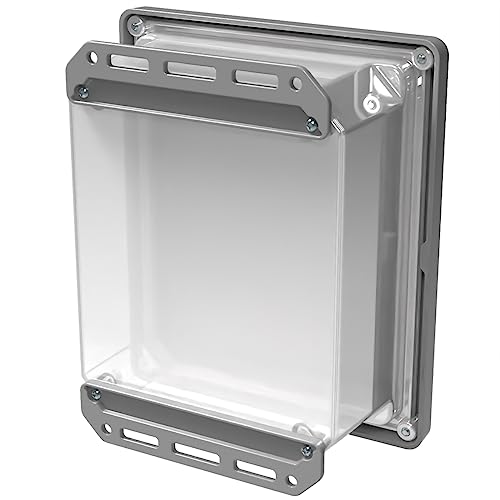 Serpac I342S,TGBC (5.46 x 10.23 x 11.75 in) Polycarbonate IP67 Waterproof UL 508A Plastic Project Junction Box Enclosure with Gray Top Screw Entry Cover and Clear Bottom