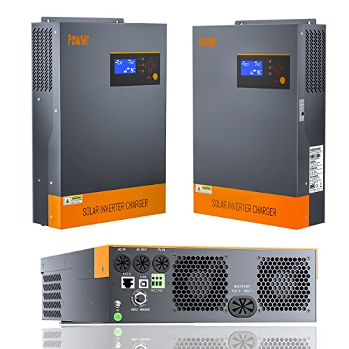 PowMr 5500W Hybrid Inverter 48V DC to 220-230V AC, Off-Grid Pure Sine Wave Inverter with 80A Charge Controller, for 48V Lead-Acid, Lithium Battery and Without Battery
