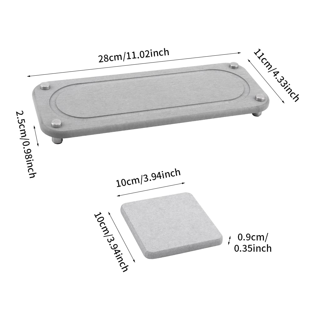 Instant Dry Sink Organizer, Soon Neat Kitchen Sink Caddy with 1 Pcs Square Coaster, Sponge Holder for Kitchen Sink, Sink Organizer for Kitchen Bathroom Countertop(Grey)