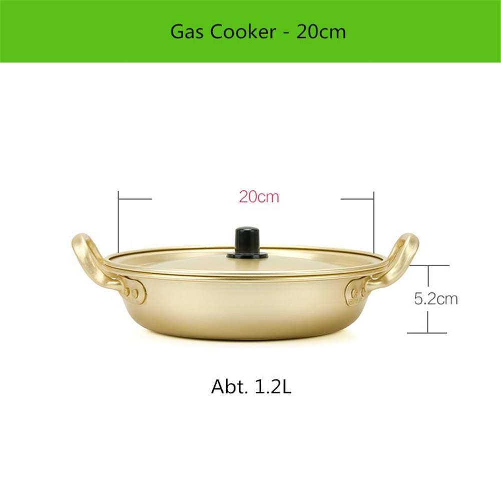 XICHENGSHIDAI Yellow Aluminum Pot South Korea Stretched Noodles Pot Instant Noodles Super Popular cooker-20cm/7.9inch