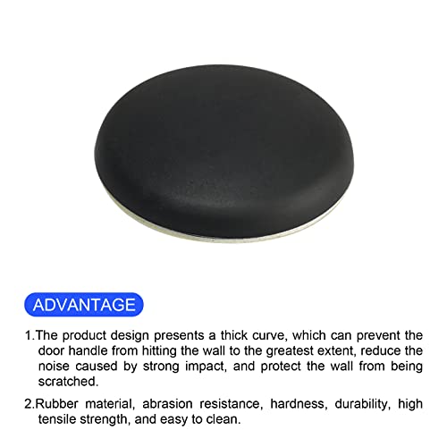 METALLIXITY Door Stopper Wall Protector(40mm/1.57") 4Pcs, Rubber Adhesive Door Handle Stopper - for Door Knob Wall Protectors, Black