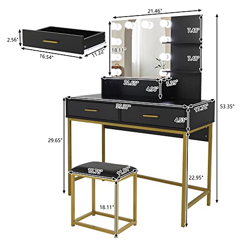 WYKDD Dresser with Square 2 Drawers 3 Storage Shelves Dresser Set with Upholstered Stools for Bathroom Bedroom (Color : D)