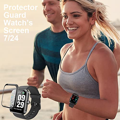 smaate Screen Protector for S2 1.69 inch, Compatible with TOZO S2 smartwatch, 3-Pack, 3D Full Coverage, Curved Edge frame, Anti-shatter, Anti-scratch