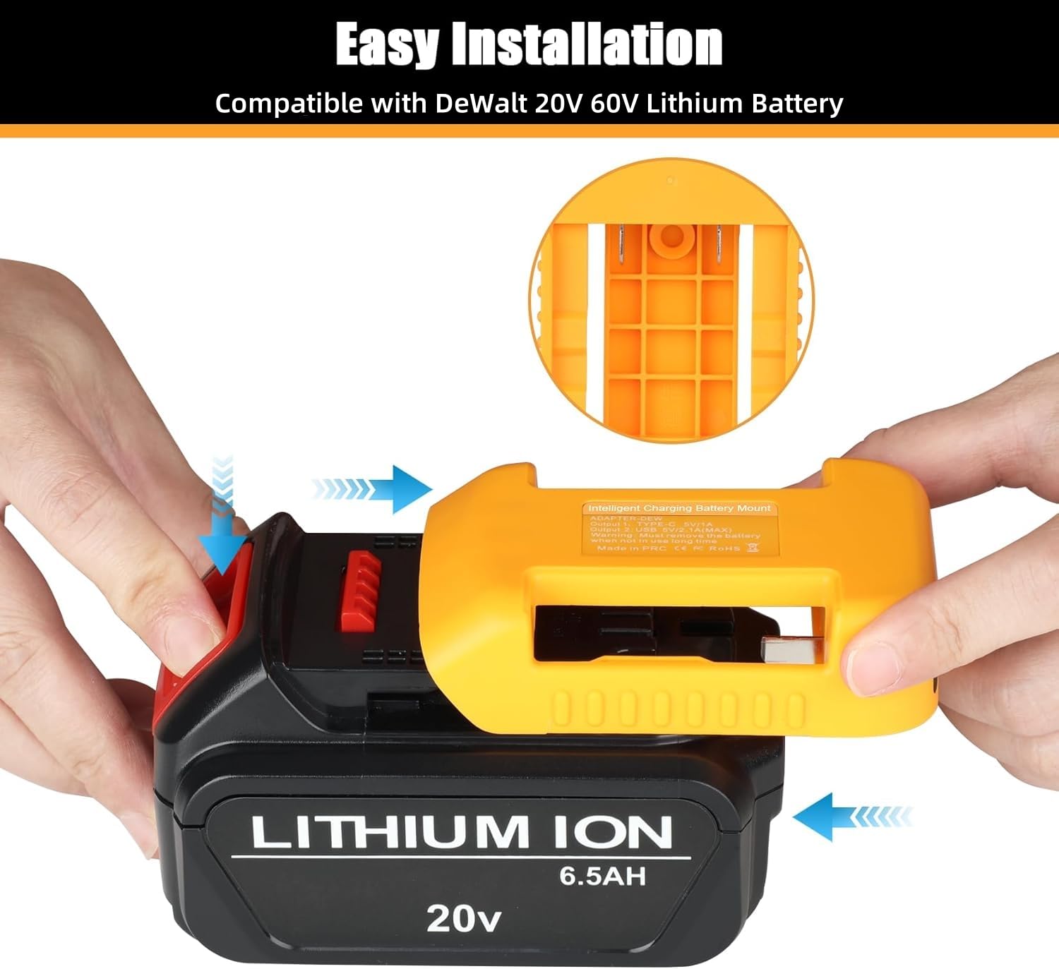 USB Charger Adapter for Power Tool Battery (2Pack for M18 USB Charger Adapter)