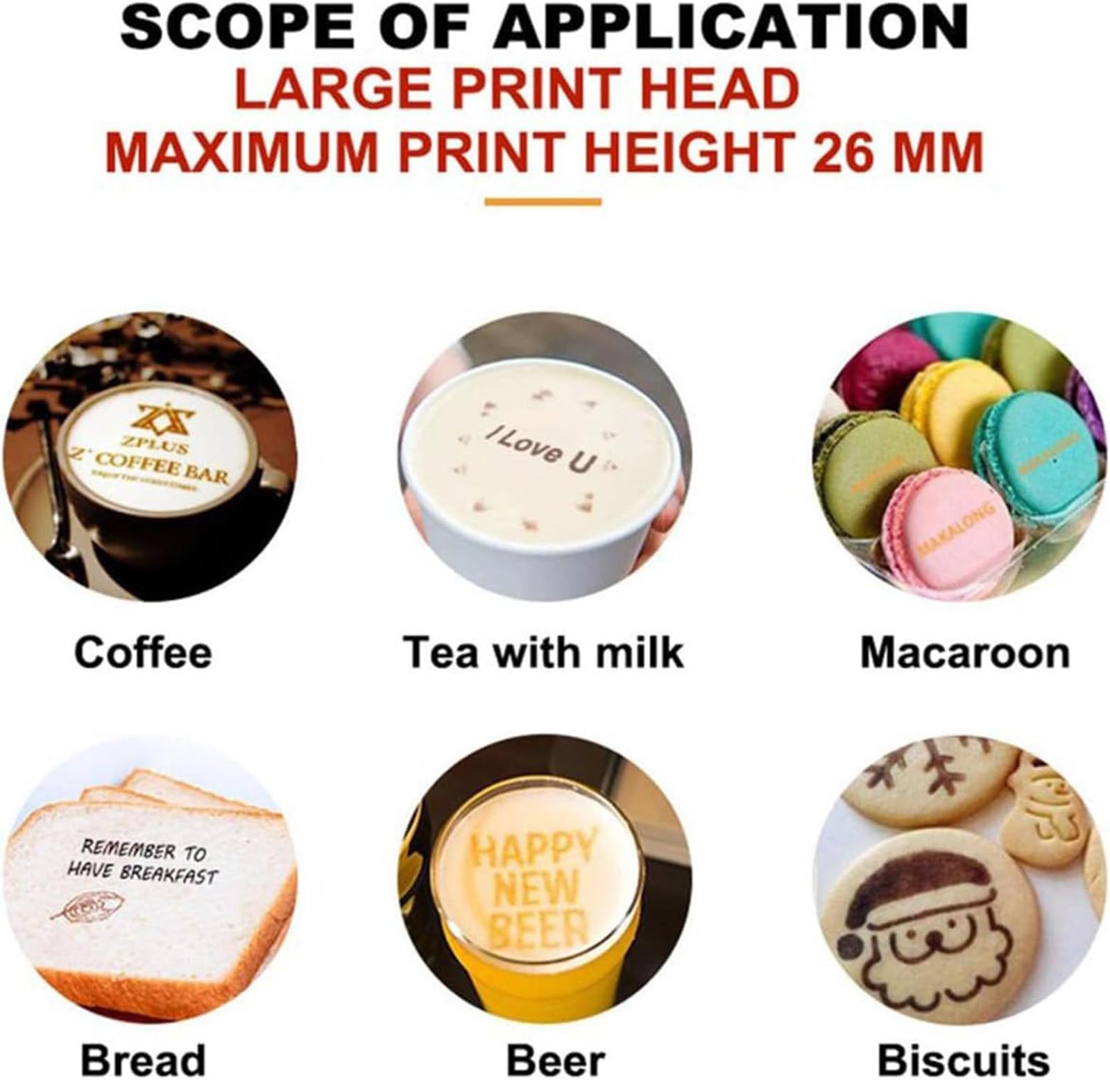 ZXSYYDS Protable Food Printer,Printer Pen & Edible Inkjet Printer,Mini Food Printer, WiFi Printing Machine Cake Coffee Desserts DIY Decoration Maker,Brown