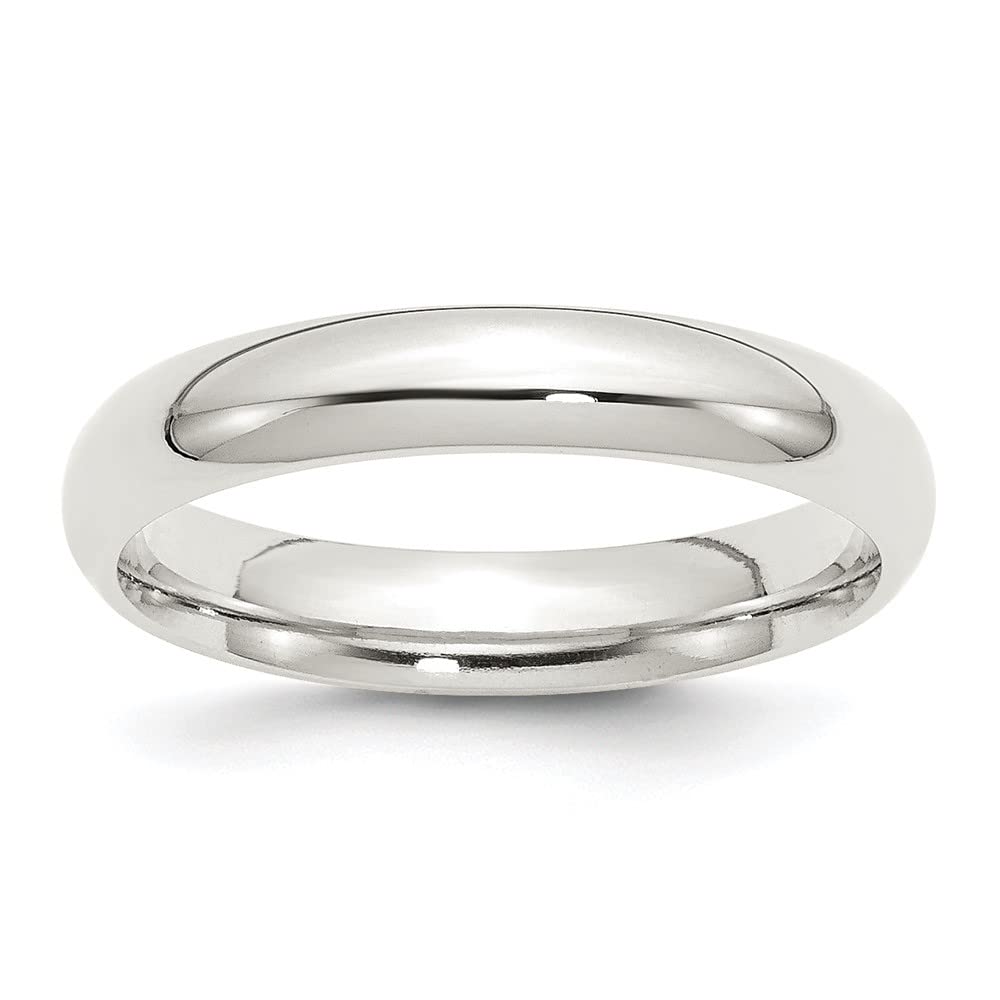 IceCarats 925 Sterling Silver 4mm Comfort Fit Plain Classic Wedding Band Ring Size 5