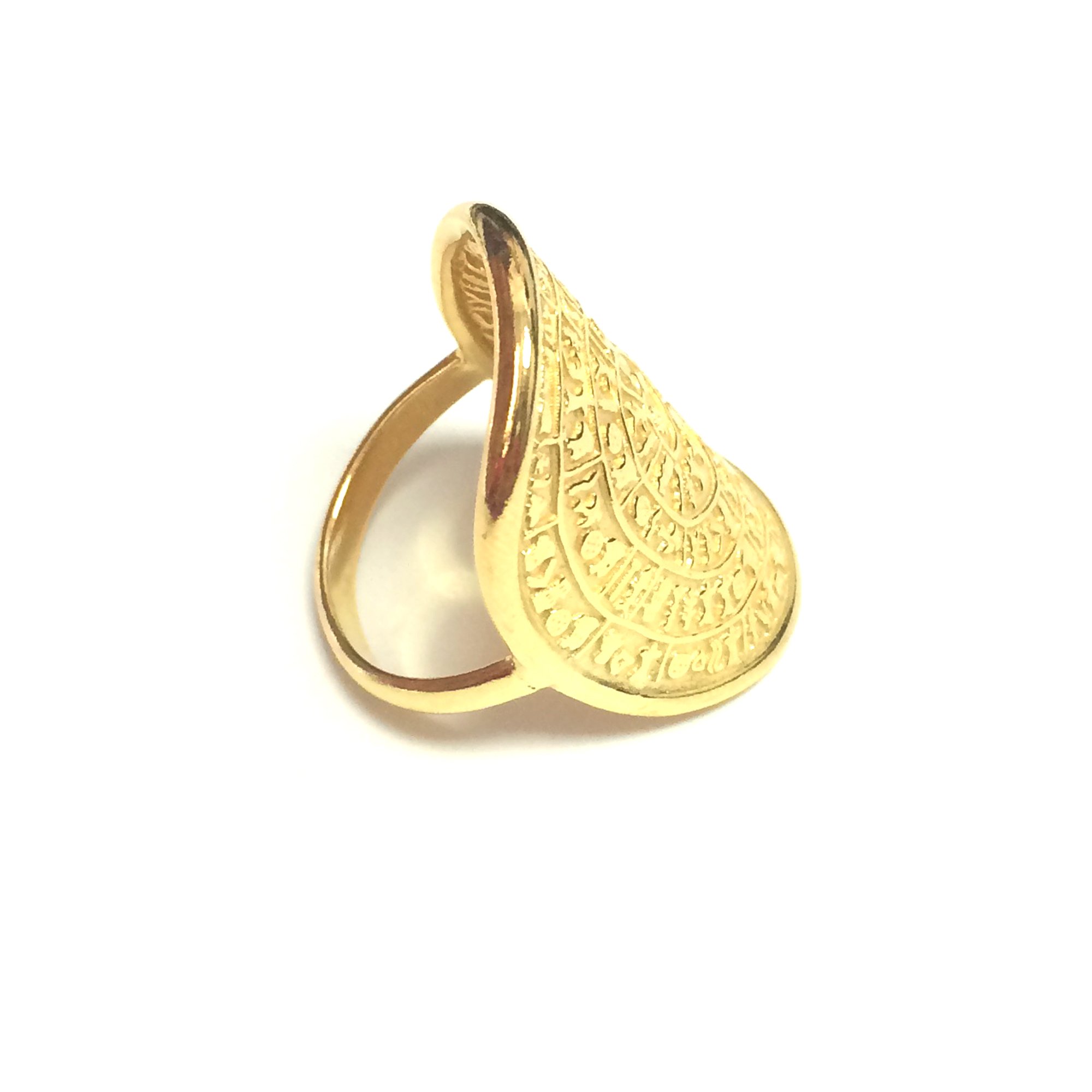 Jewelry Affairs Sterling Silver 18k Gold Overlay Greek Phaistos Disc Ring, Size 9