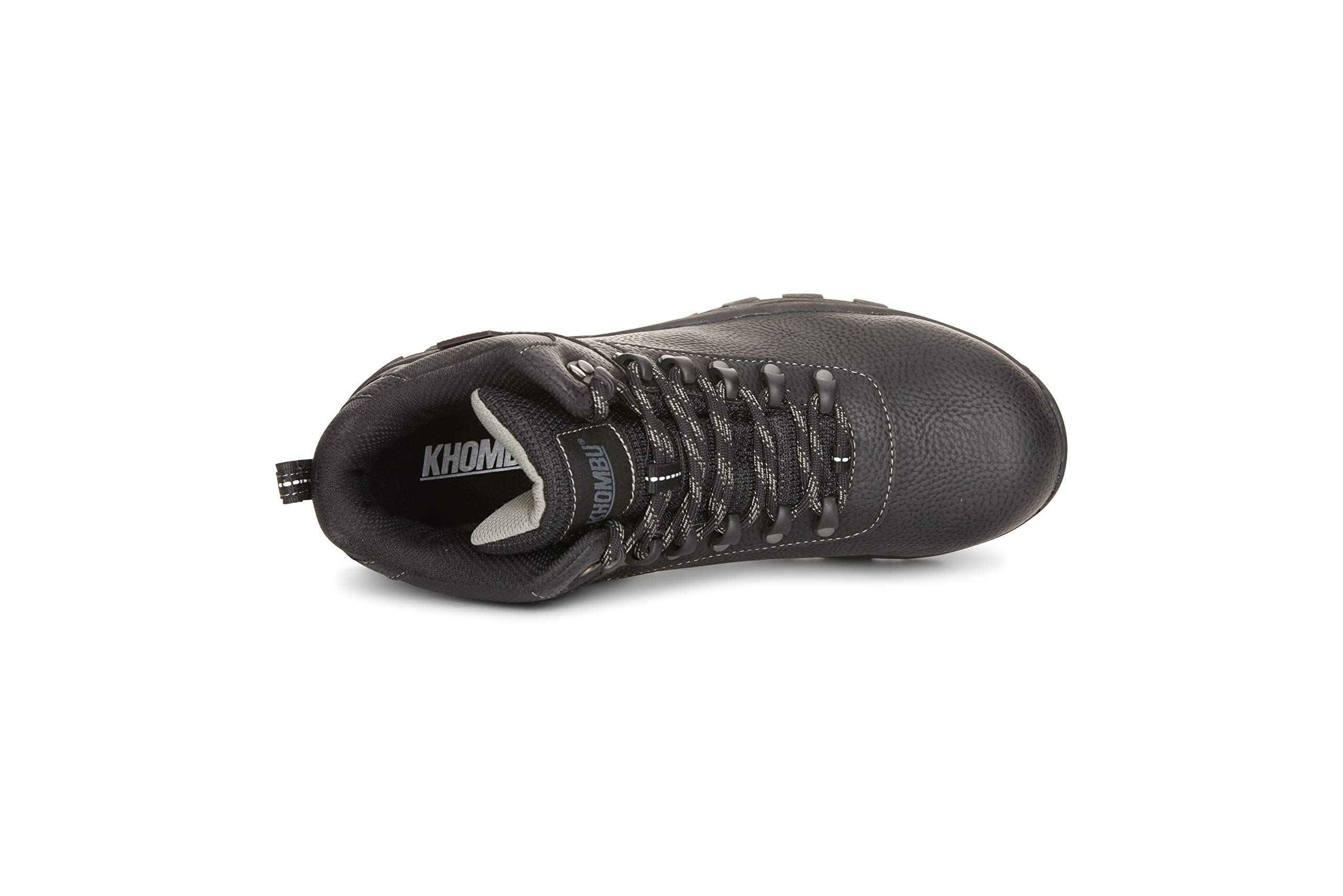 Khombu Men’s Hiking Boots (Jared) Water and Slip Resistant Shoes with Laces, Round Toe, Black, 10