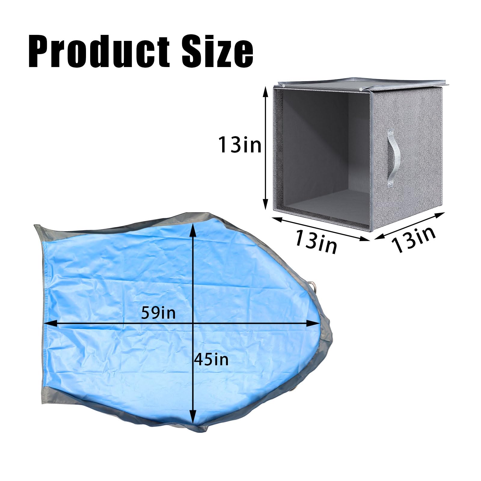 Zxyculture Toy Storage Organizer and Play Mat - Stackable and Foldable Cube Toy Organizers and Storage Bins for Boys and Girls 13"x13"x13" (Warm Grayish Beige)