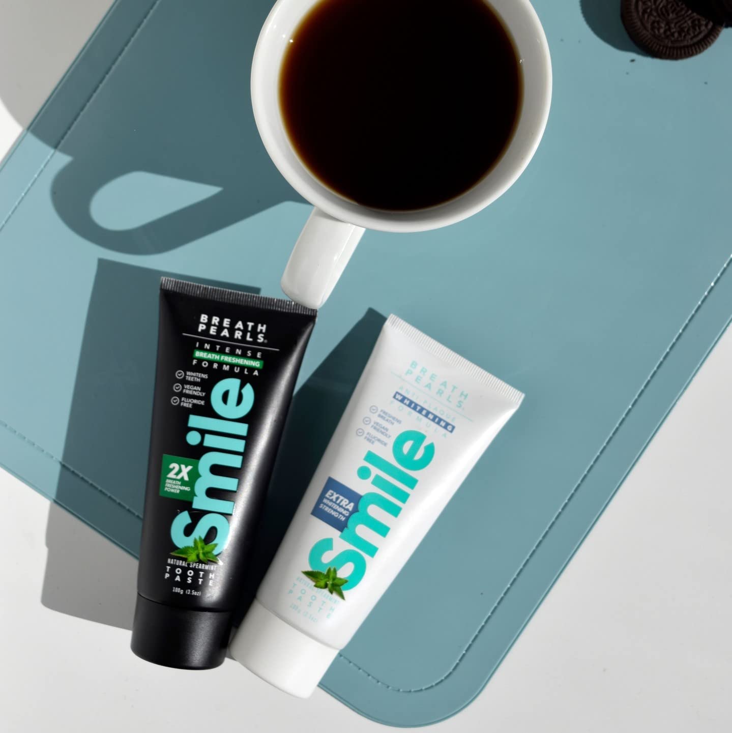 Smile Breath Freshening Whitening Natural Fluoride Free Spearmint Toothpaste Vegan Friendly Extra Strength SLS and Paraben Free 3.5oz