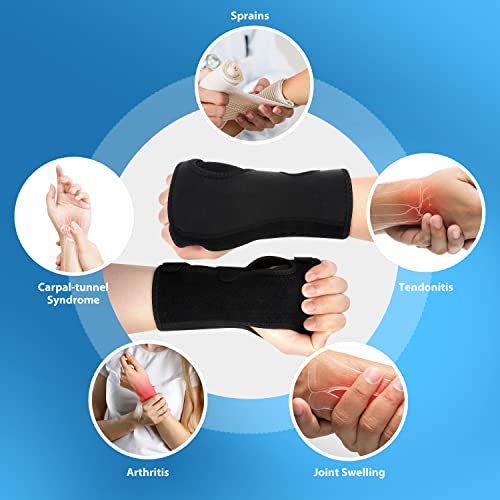 psycilla Fits Both Hands-Copper Infused Adjustable Support Splint Wrist Brace for Carpal Tunnel Relief Support-Both a Wrist Splint (1 pk)