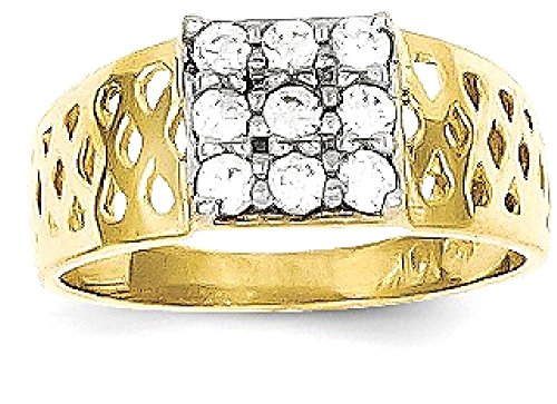 IceCarats 10K Yellow Gold Cubic Zirconia CZ Ring Size 1.5