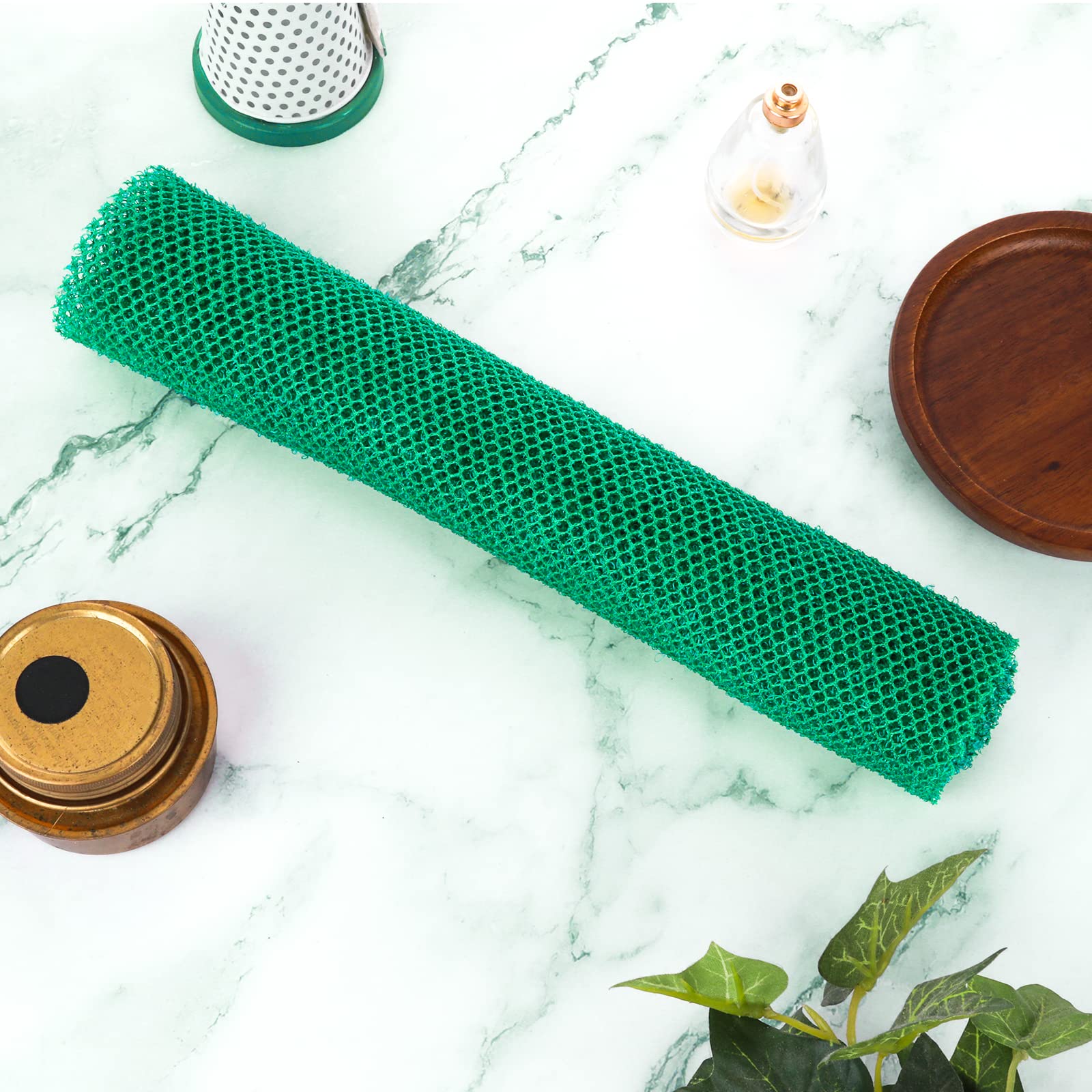 Sibba Net Bath Sponge, African Net Long Bath Net Sponge, Exfoliating Shower Body Scrubber, Elasticity Back Scrubber Skin Smoother for Daily Use (Green)