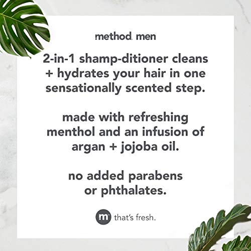 Method Men 2-in-1 Shampoo and Conditioner, Sea and Surf, Paraben and Phthalate Free, 14 fl oz, 1 Ct