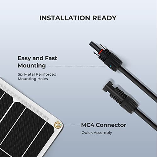 Renogy Flexible Solar Panel 100 Watt 12 Volt Monocrystalline Semi-Flexible Bendable Mono Off-Grid Charger for Marine RV Cabin Van Car Uneven Surfaces