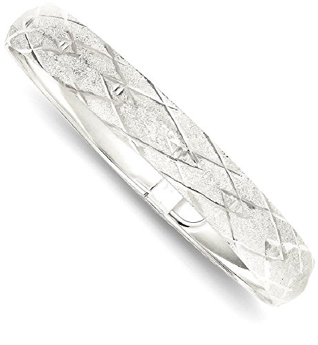 IceCarats 925 Sterling Silver 10mm Textured Bangle Bracelet Cuff Expandable Stackable Flexible Fine Jewelry For Women Gifts For Her