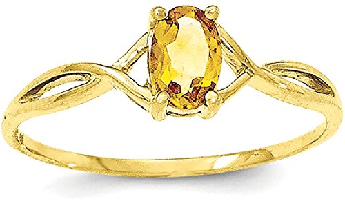IceCarats 10K Yellow Gold Orange Citrine Ring Gemstone Band November Birthstone Jewelry Size 7