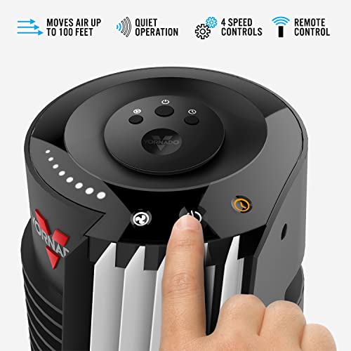 Vornado TRANSOM AE Window Fan Compatible with Alexa, 4 Speeds, Reversible Exhaust Mode, Weather Resistant Case, Whole Room,White & 184 Whole Room Air Circulator Tower Fan, 41", 184-41", Black