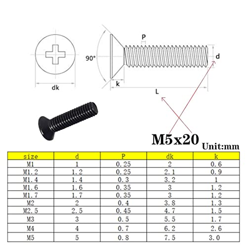 RORUN Wood Screws Machine Laptop Screw Flat Head Drive Accessories Repair Computer Electronic Laptop Screw kit