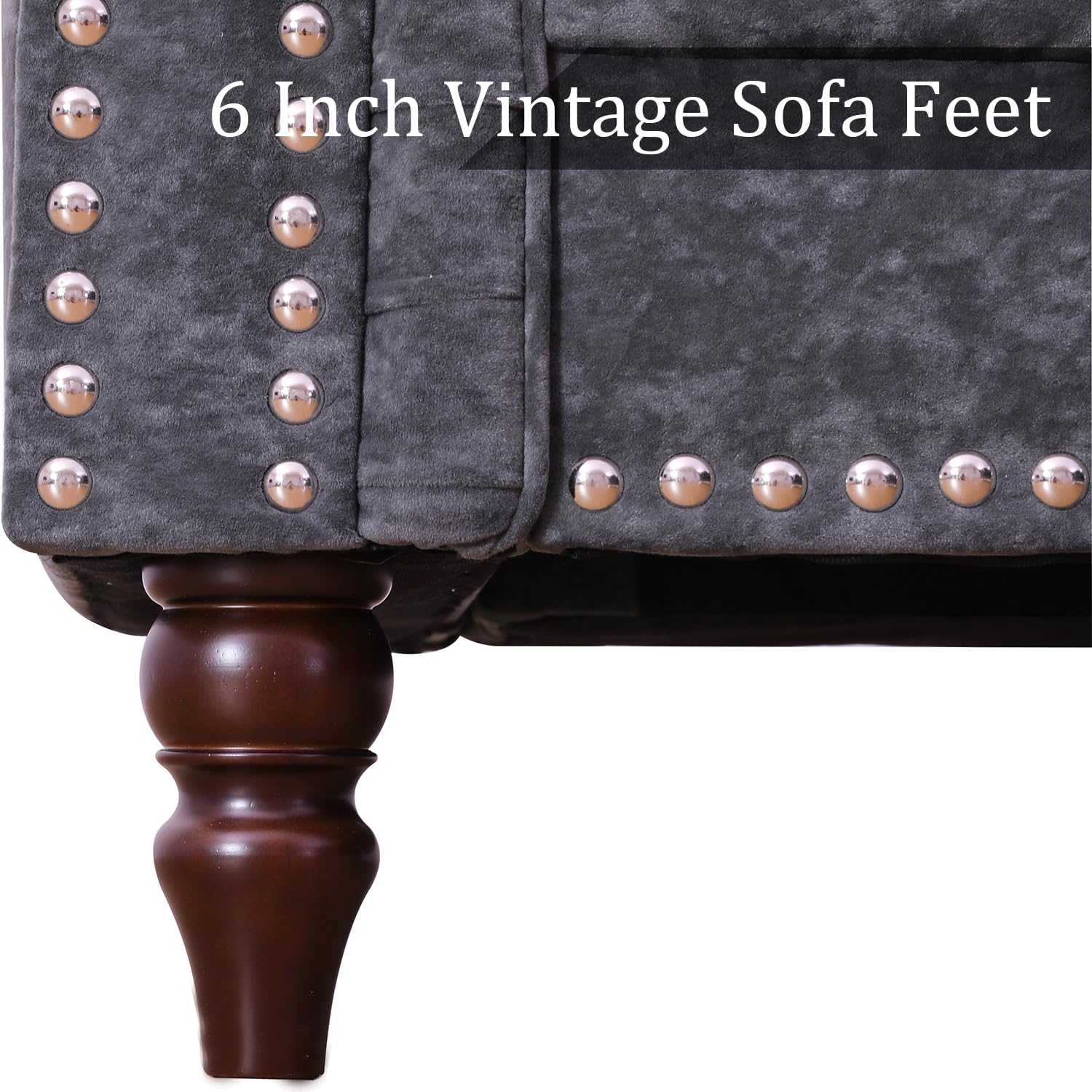 SIENWIEY Chesterfield Sectional Sofa,Deep 80 Inch Luxurious L Shaped Couch Button Tufted Velvet Sofa/Upholstered Rolled Arm with Rivets/Chesterfield Settee Modern 5 Seater Sofa for Living Room,Black
